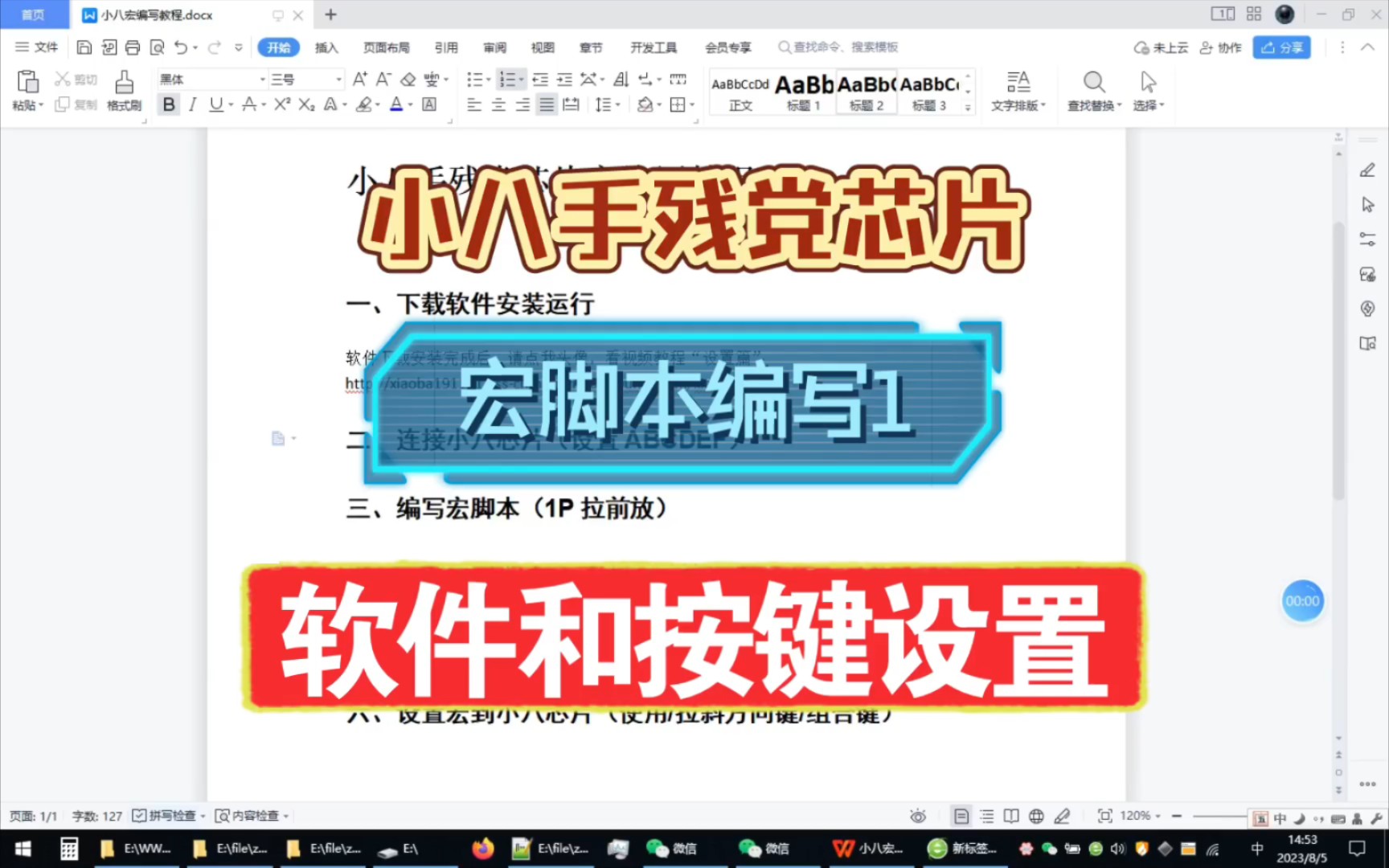 小八手残党芯片宏脚本编写1《软件和按键设置》