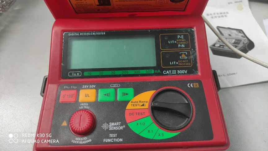 工地漏电动作电流及时间检测