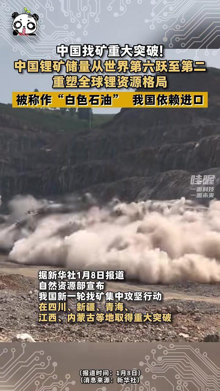 ...全球锂资源格局被称作"白色石油"我国依赖进口新闻来源:哇喔#矿产#锂