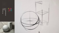 时进智慧学院 几何体结构素描_两个组合_球体、长方体——找明暗...