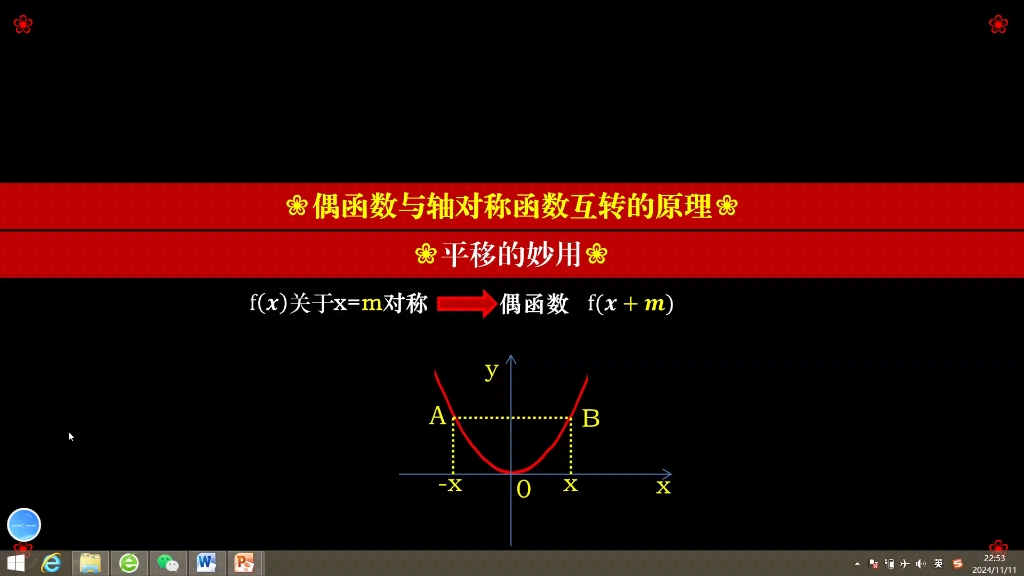 偶函数与轴对称函数平移相互转化的原理#函数平移#高中数学笔记 #...