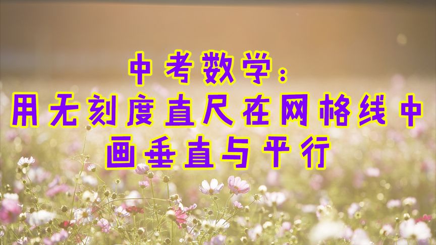 中考数学:用无刻度直尺在网格线中画垂直与平行