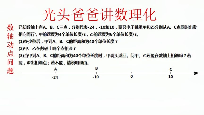 数轴上的动点问题,初一数学必考题(10)
