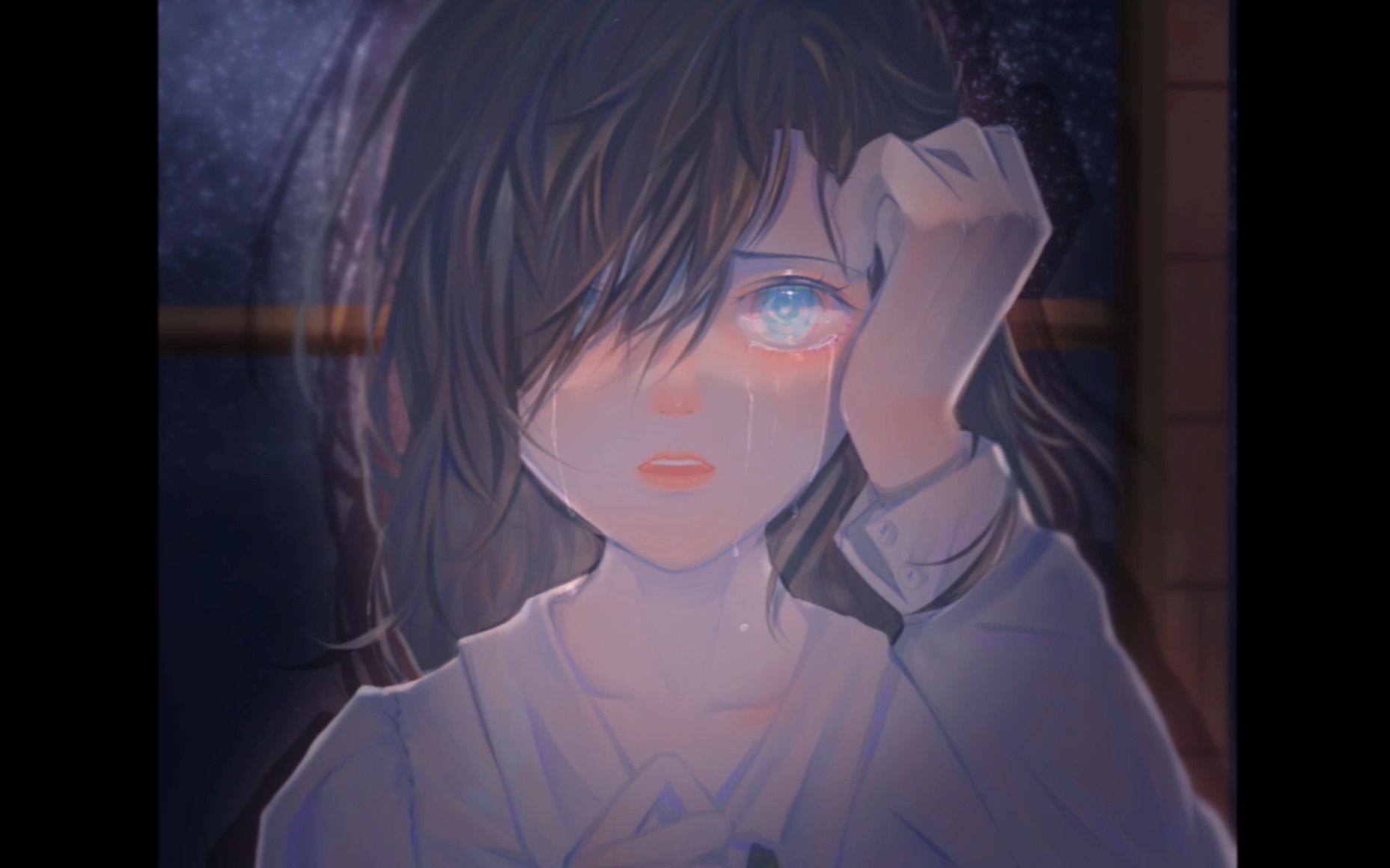 “再见了,湖蓝色眼睛的恋人。”【procreate/绘画过程】