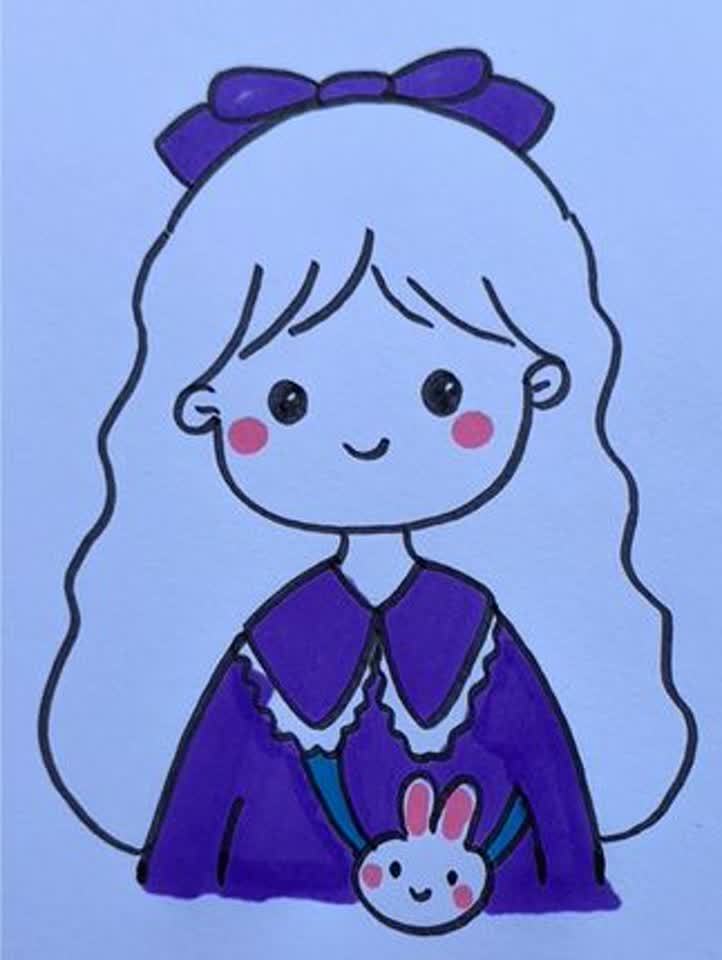 ...小女孩,简单又可爱#一学就会系列 #简笔画 #儿童画 #跟着学画画 #画画