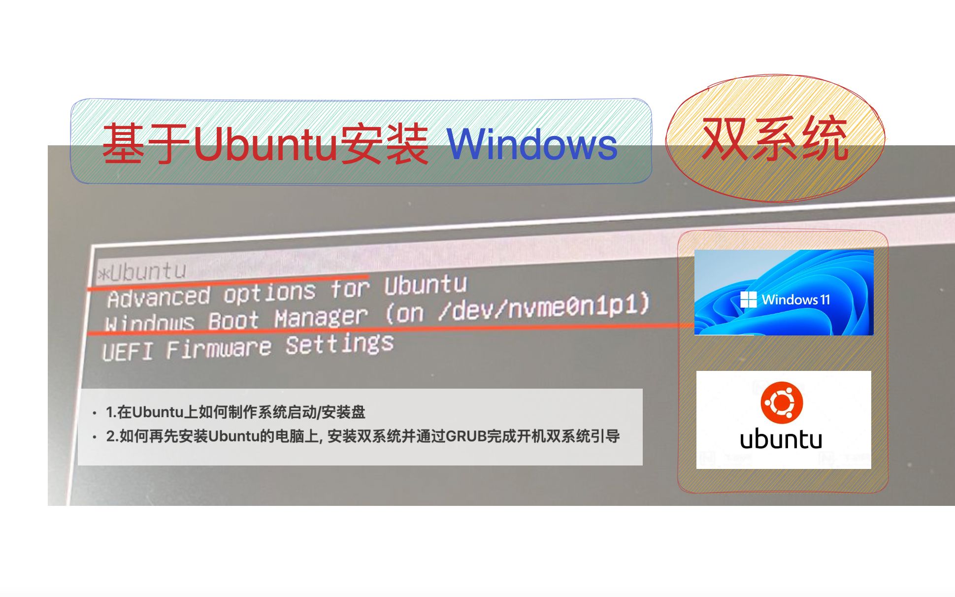环境搭建: 双系统: 基于Ubuntu/Linux 安装Windows或其他Linux发行版并...