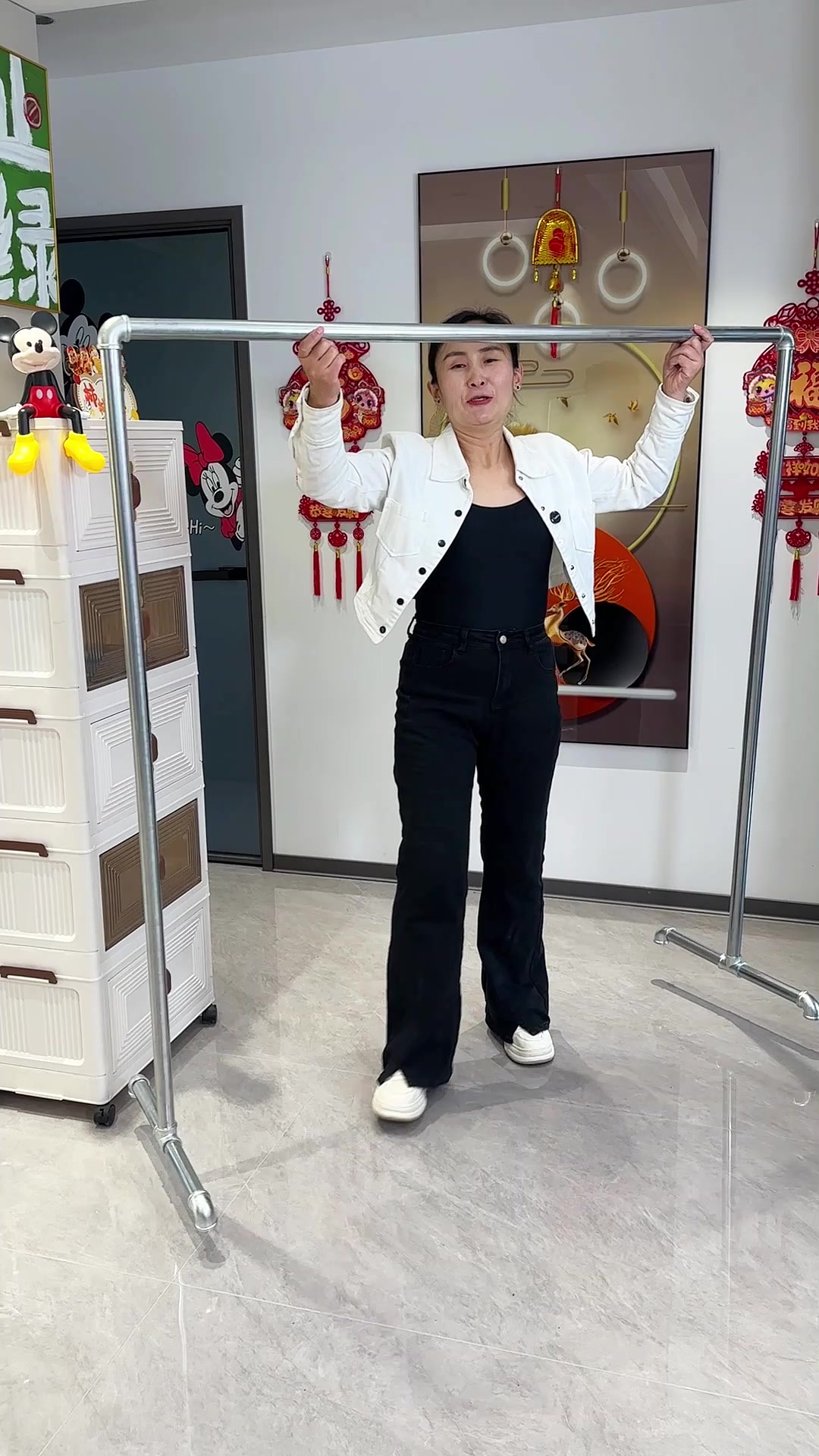 晾衣架落地立式加固简易家用卧室结实加粗衣架宿舍阳台钢管挂衣架#...