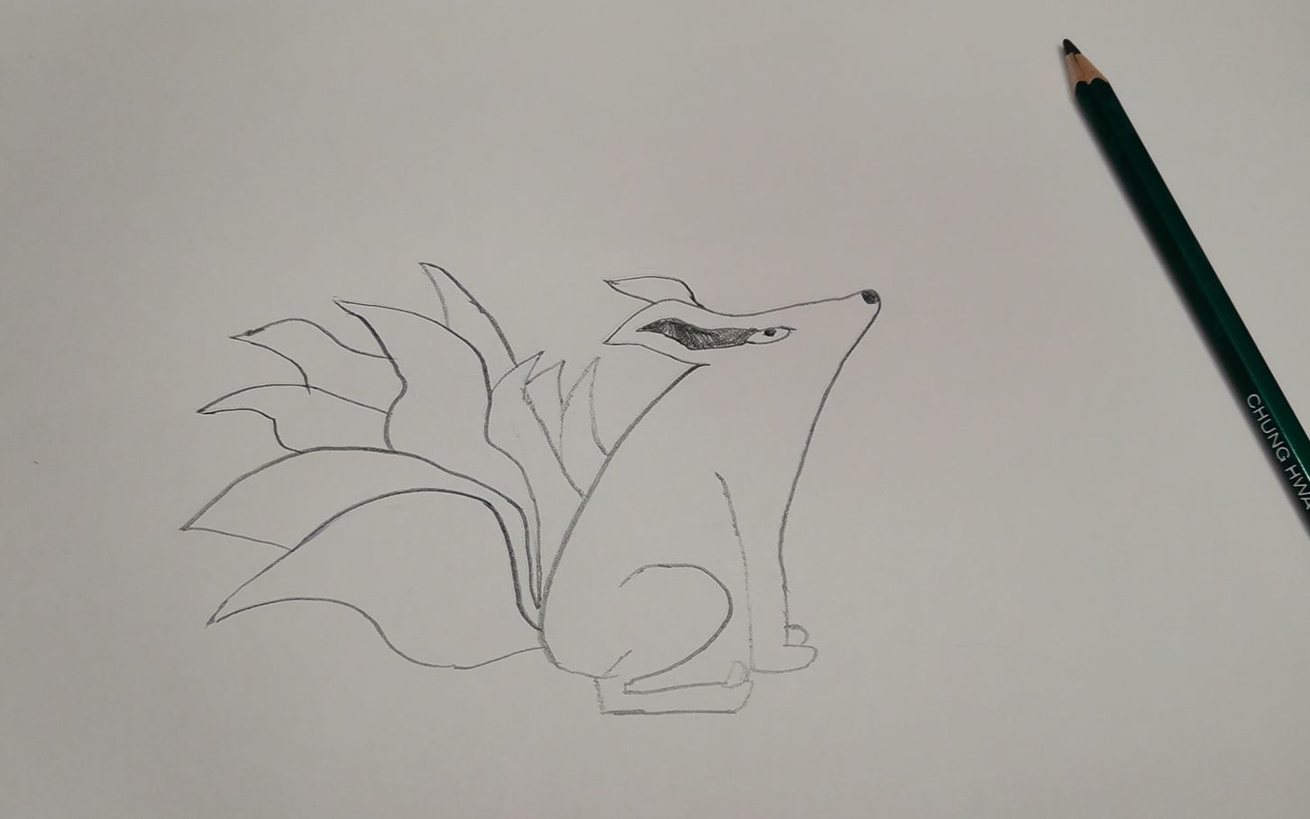 简笔画:教你画小九尾,跟着学你也可以。 #简单铅笔画 #火影忍者