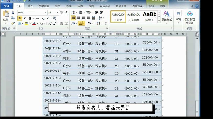 WORD文档中跨页显示表头,你会怎么做?