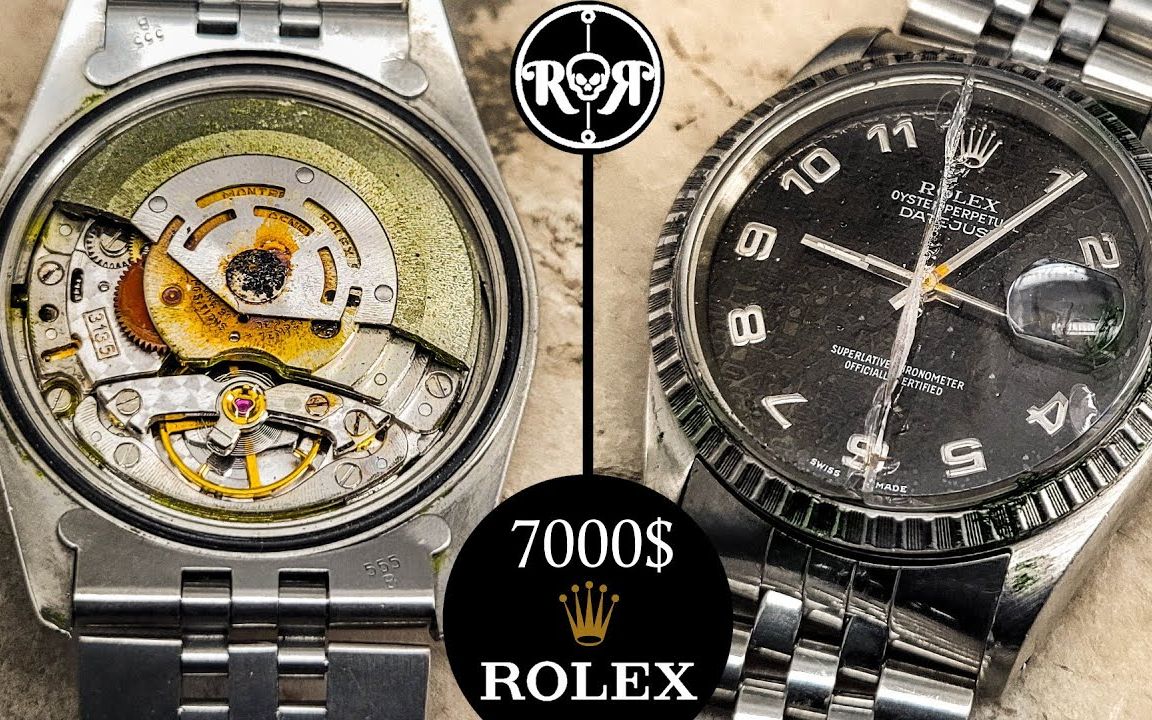 中字丨修复一只劳力士日历型腕表丨Restoration of a Rusty 7000$ ...