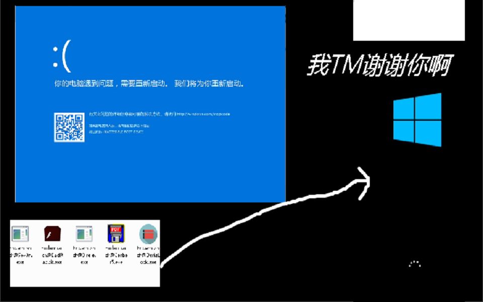 当五种勒索软件在Win10中运行.