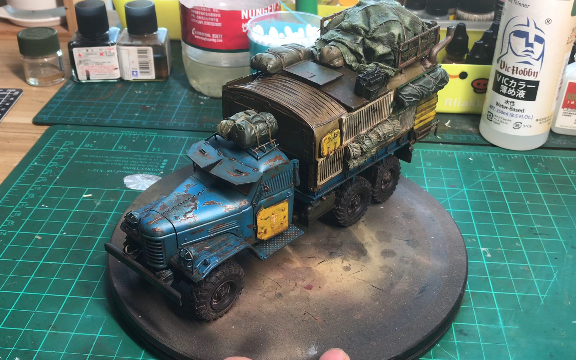 末日逃生车模型,解放卡车模型制作