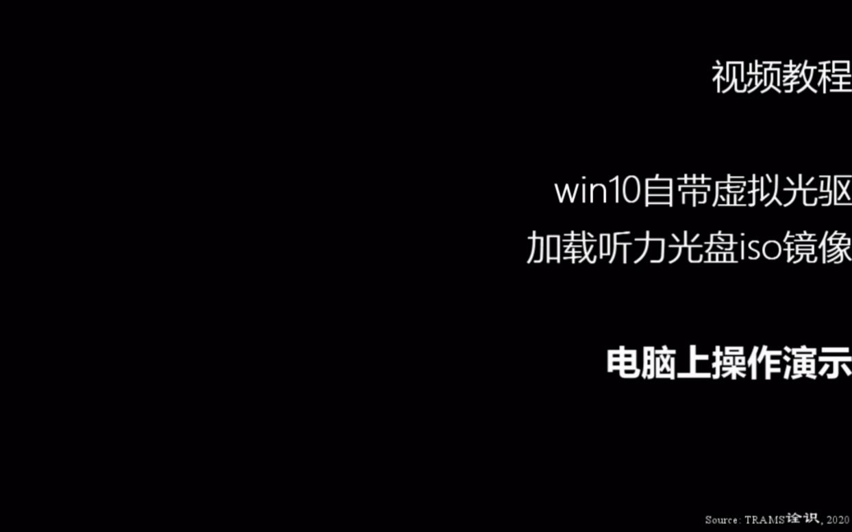 TRAMS-视频教程-win10自带虚拟光驱加载听力光盘iso镜像