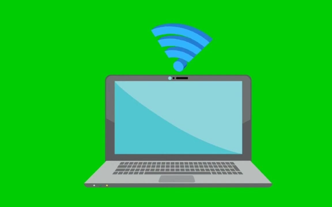 绿幕视频素材电脑WIFI