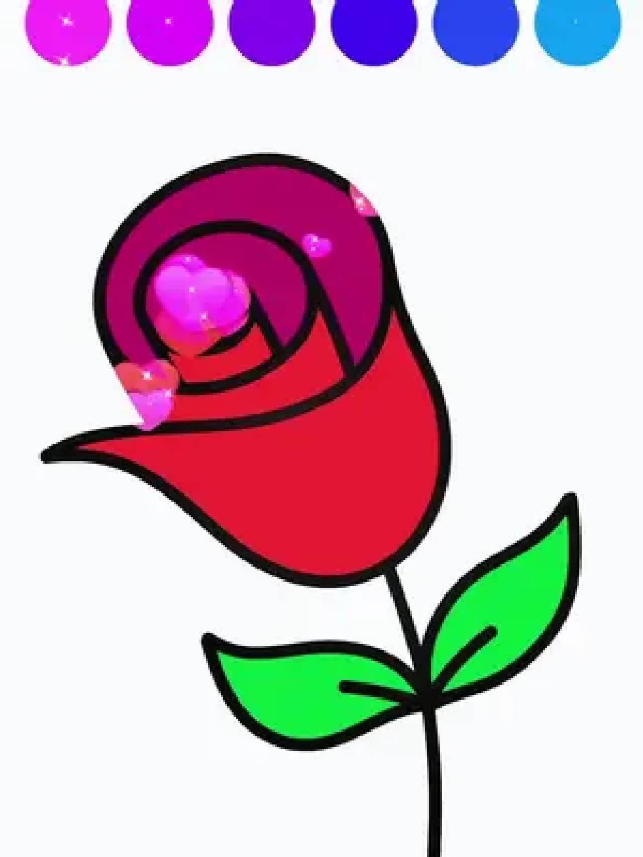 #一起学画画 #零基础学画画 #情人节宜心动 #玫瑰花简笔画#简笔画...