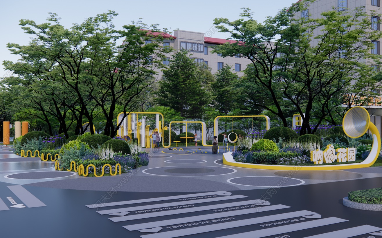 《终身制永久更新精选景观》SU模型 口袋公园 街心广场绿地