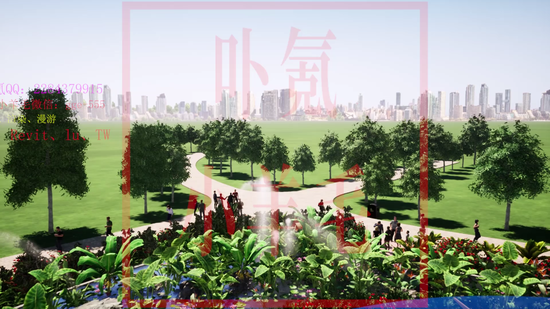 公园建模,渲染,漫游。涉及revit建模