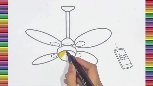 儿童简笔画:电风扇遥控器画画