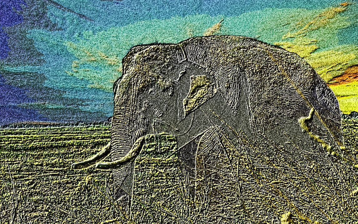 风景人物制作彩色铜版雕刻画效果PS动作教程