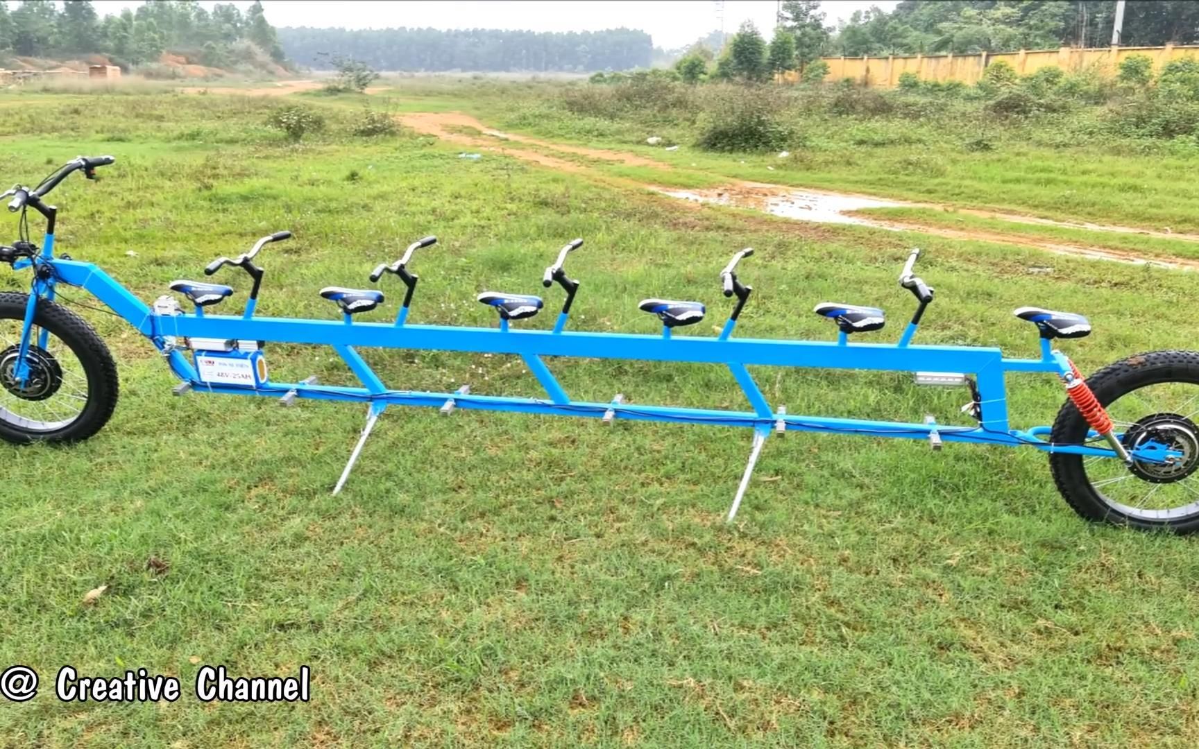 制作一辆2轮6座 时速40的电动自行车