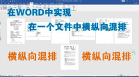 在WORD中如何在一个文件中进行横向和纵向的混排,经常用到,必会