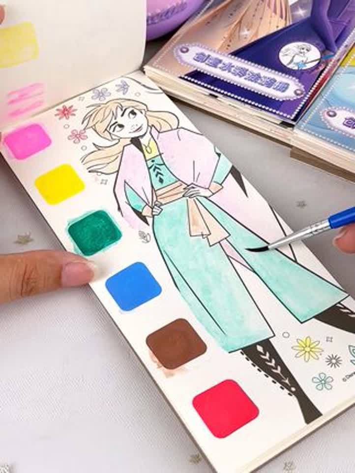 ...是孩子喜欢的艾莎公主,从小培养孩子的绘画色彩搭配#儿童创意绘画 ...