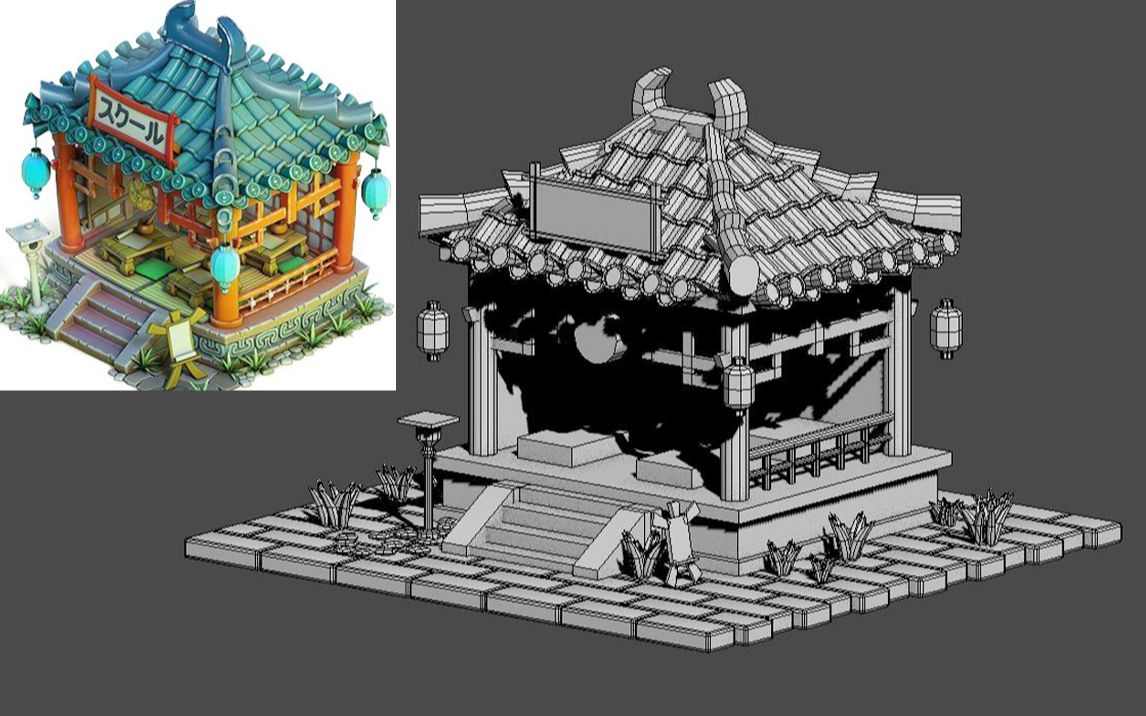 【3dmax场景建模】超详细的古建筑场景模型建模,3dmax零基础布线...