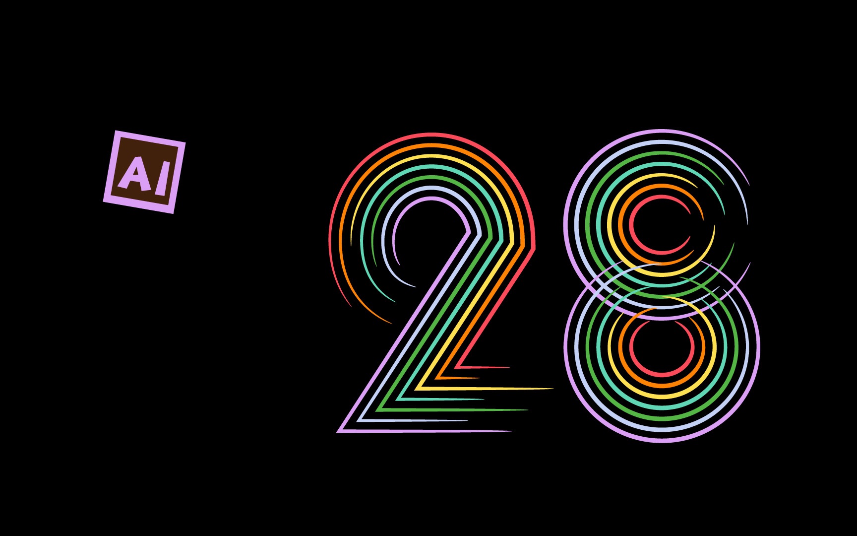 AI小练习22:不太一样的彩色线条数字