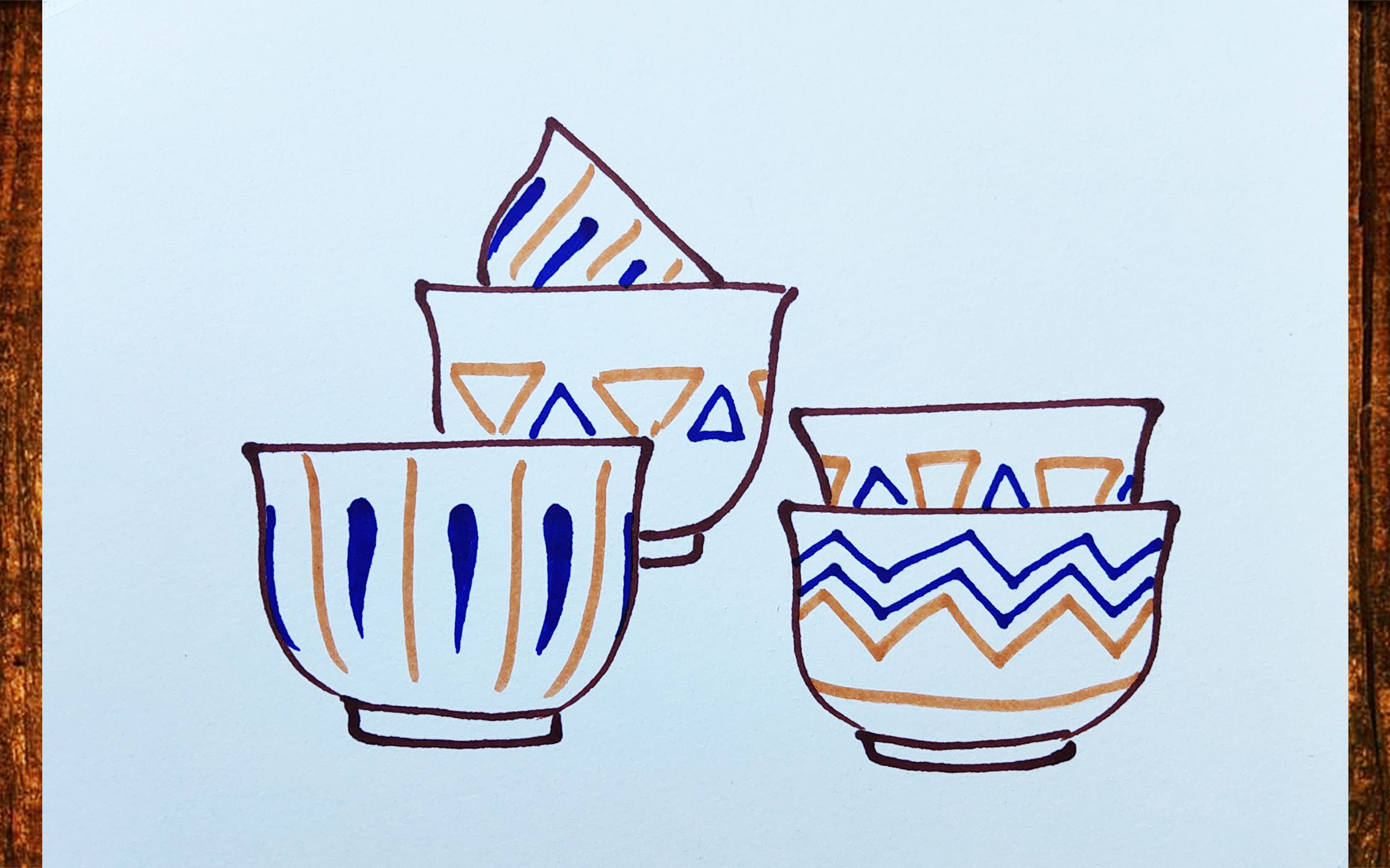简笔画餐具碗