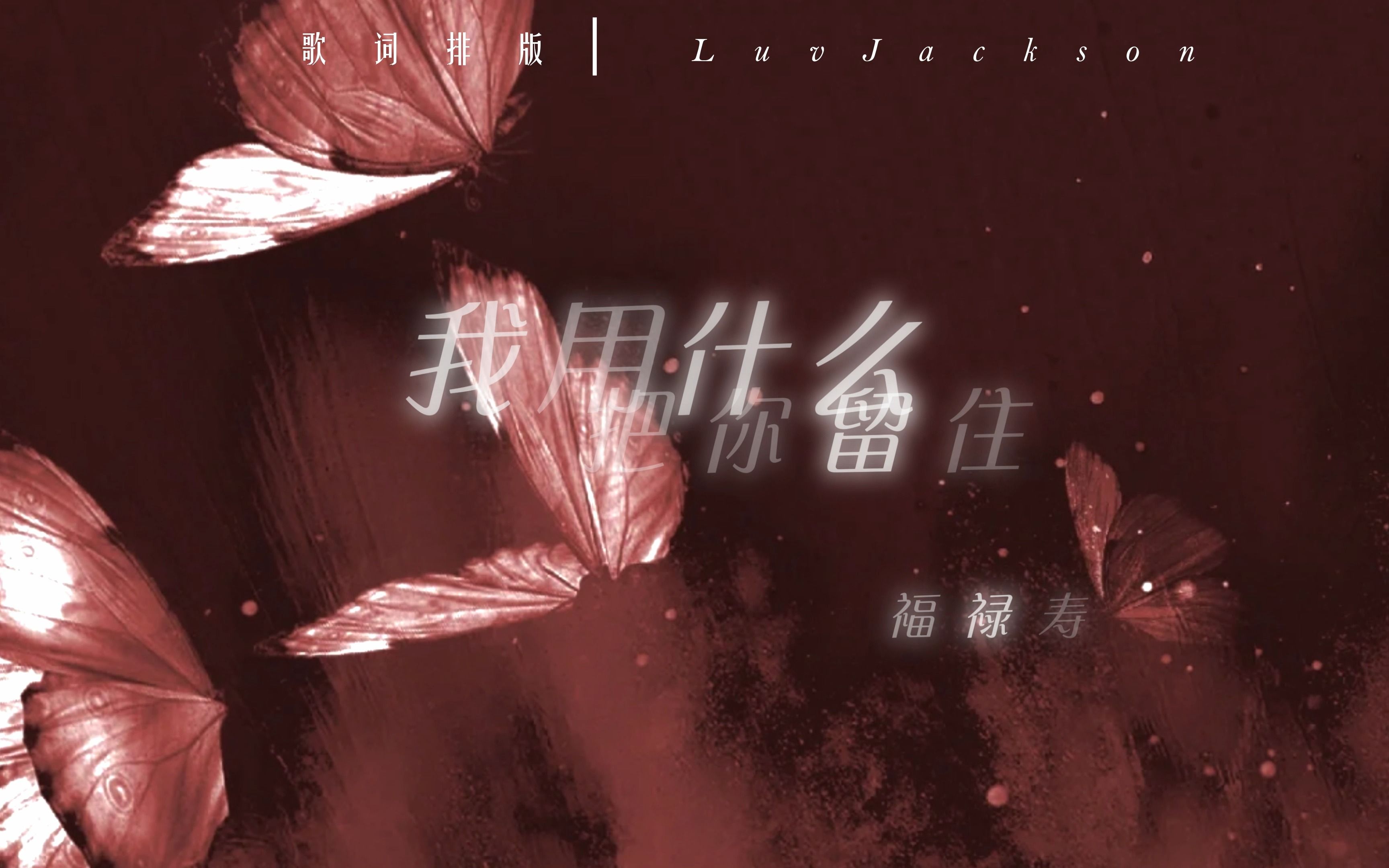 【我用什么把你留住/动态歌词排版】所以生命啊 它苦涩如歌