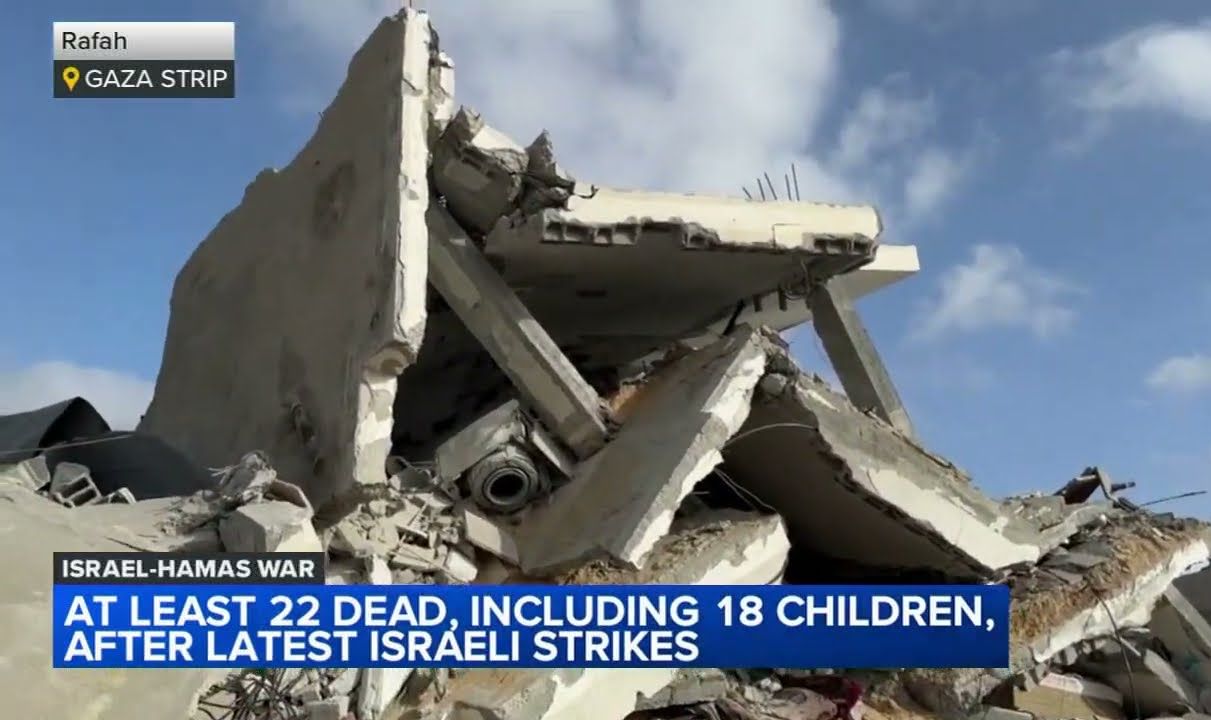 以色列-哈马斯战争:拉法空袭造成22人死亡,其中包括18名儿童
