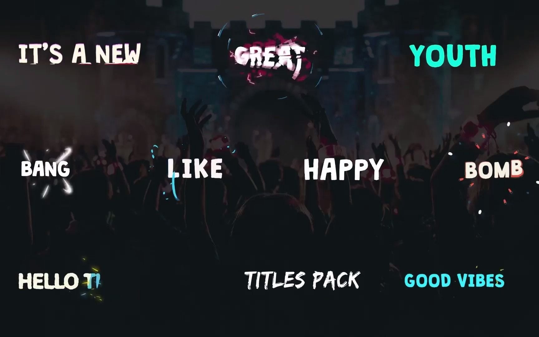 硬核PR模板-创意卡通标题包