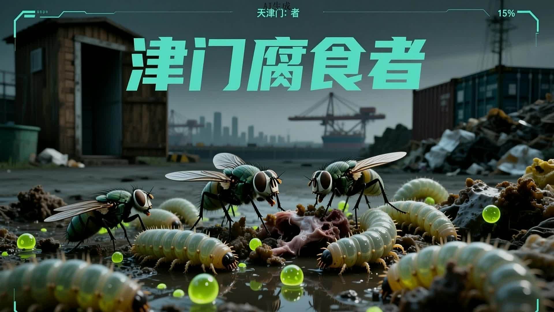 4.探秘津地腐食生态 蝇类幼虫生长全记录 微观生存策略揭秘