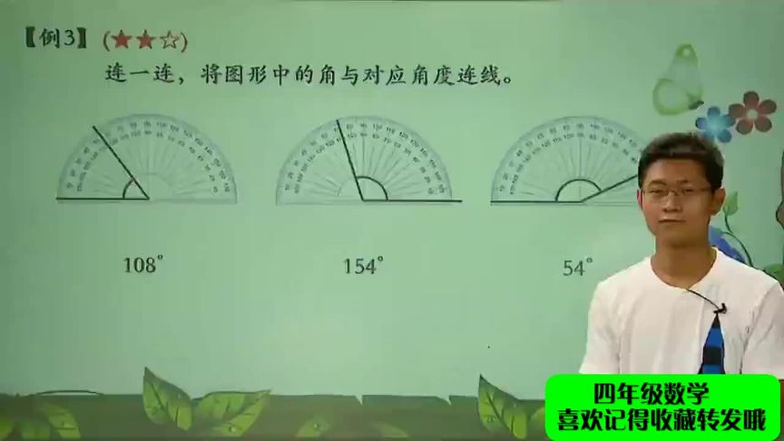 小学四年级数学:(5)角的度量(二)例3-例4,家长看完替孩子收藏