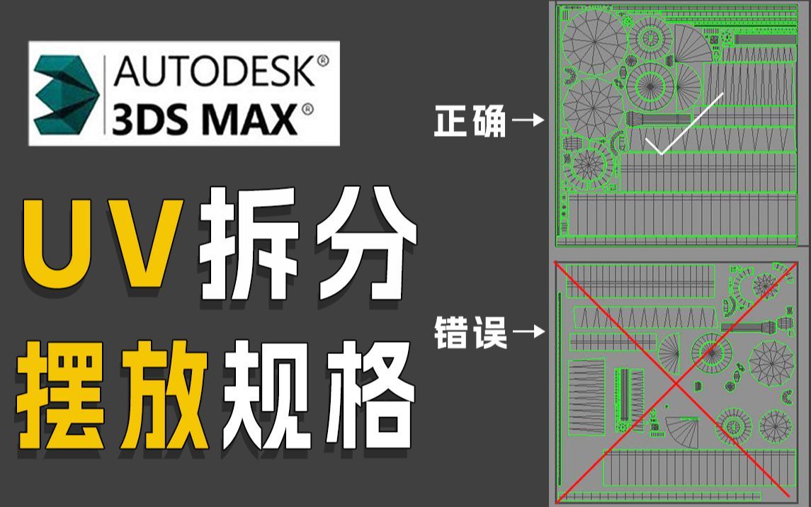 【3Dmax】不懂UV拆分?为什么要拆UV,UV的正确展开姿势!UV摆放...