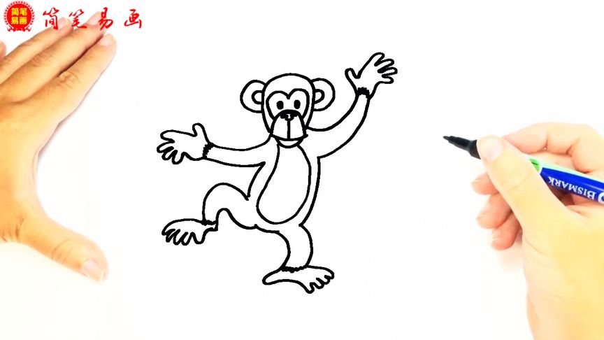 如何画猴子 一分钟学会简笔画 猴子怎么画才能看起来更加活跃淘气