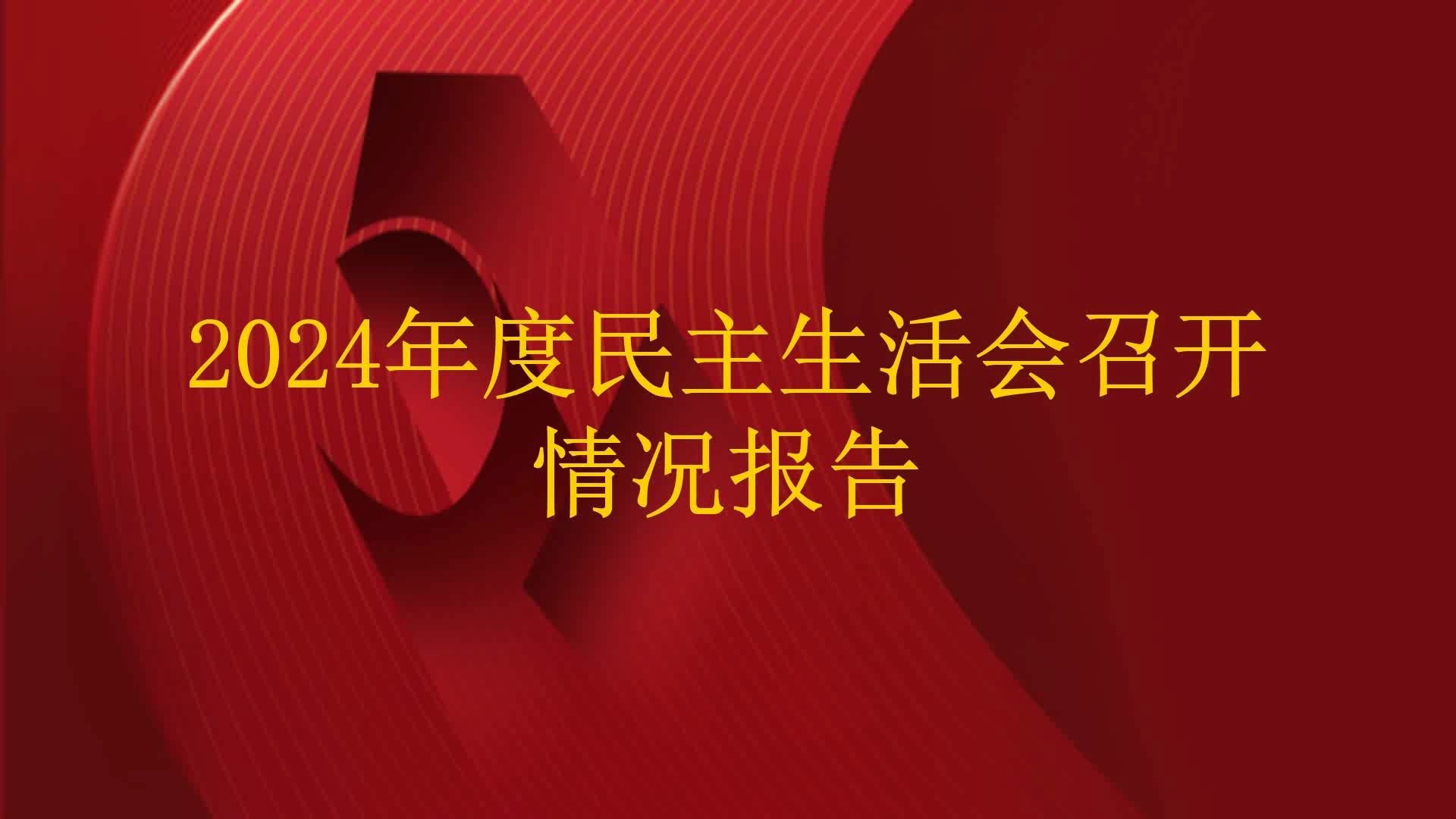 2024年度民主生活会召开情况报告