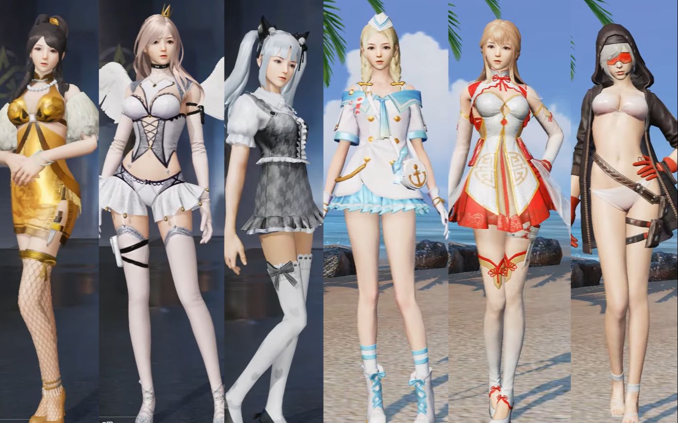 荒野行动小姐姐所有时装展示,现在知道为什么叫荒野暖暖了吗?