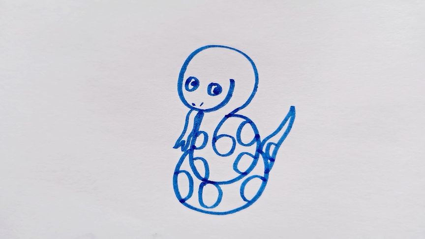 创意简笔画,教你画小蛇