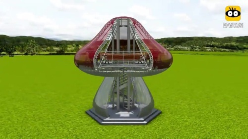 创意的蘑菇凉亭模型,这个设计很创意