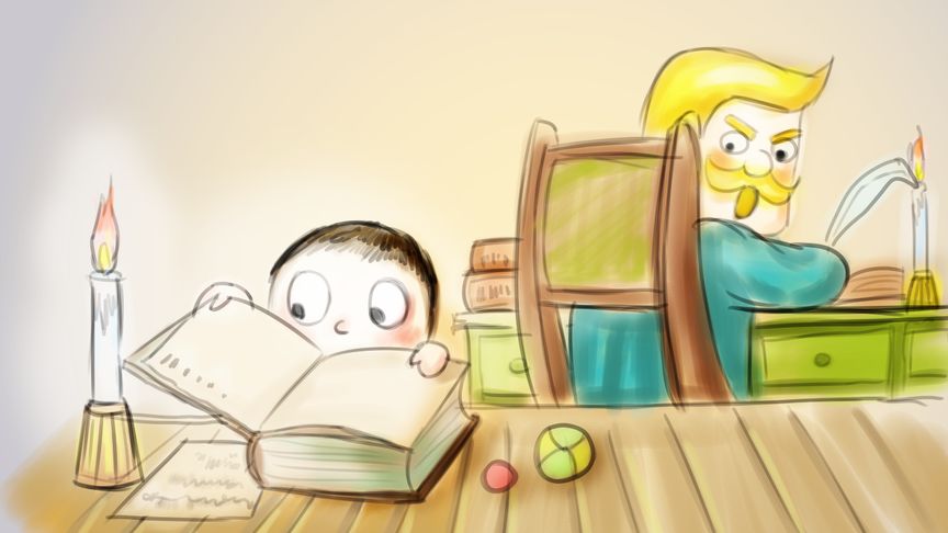 每日简笔画:翻书