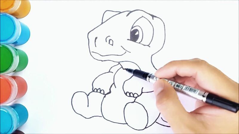 简易画教你画一只可爱的恐龙