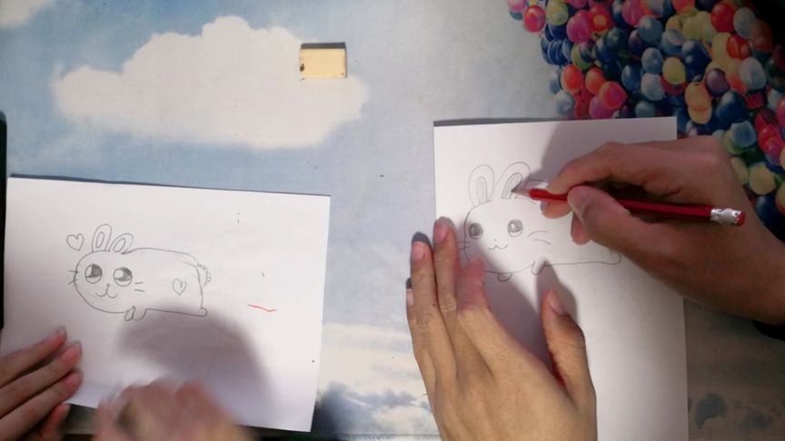 小兔兔简笔画,简单可爱,还是小朋友画的可爱 传神