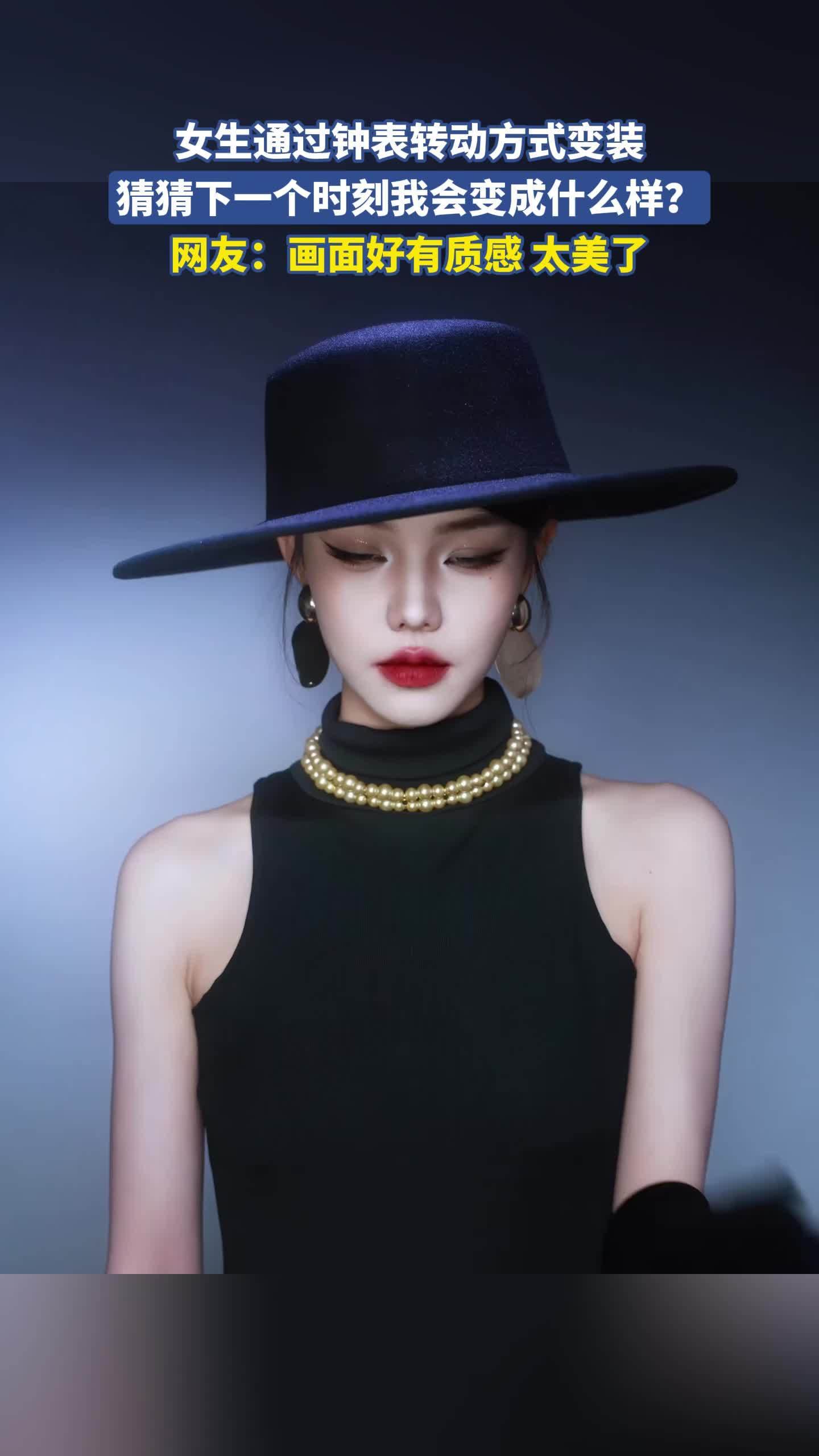 女生通过钟表转动方式变装,猜猜下一个时刻我会变成什么样?