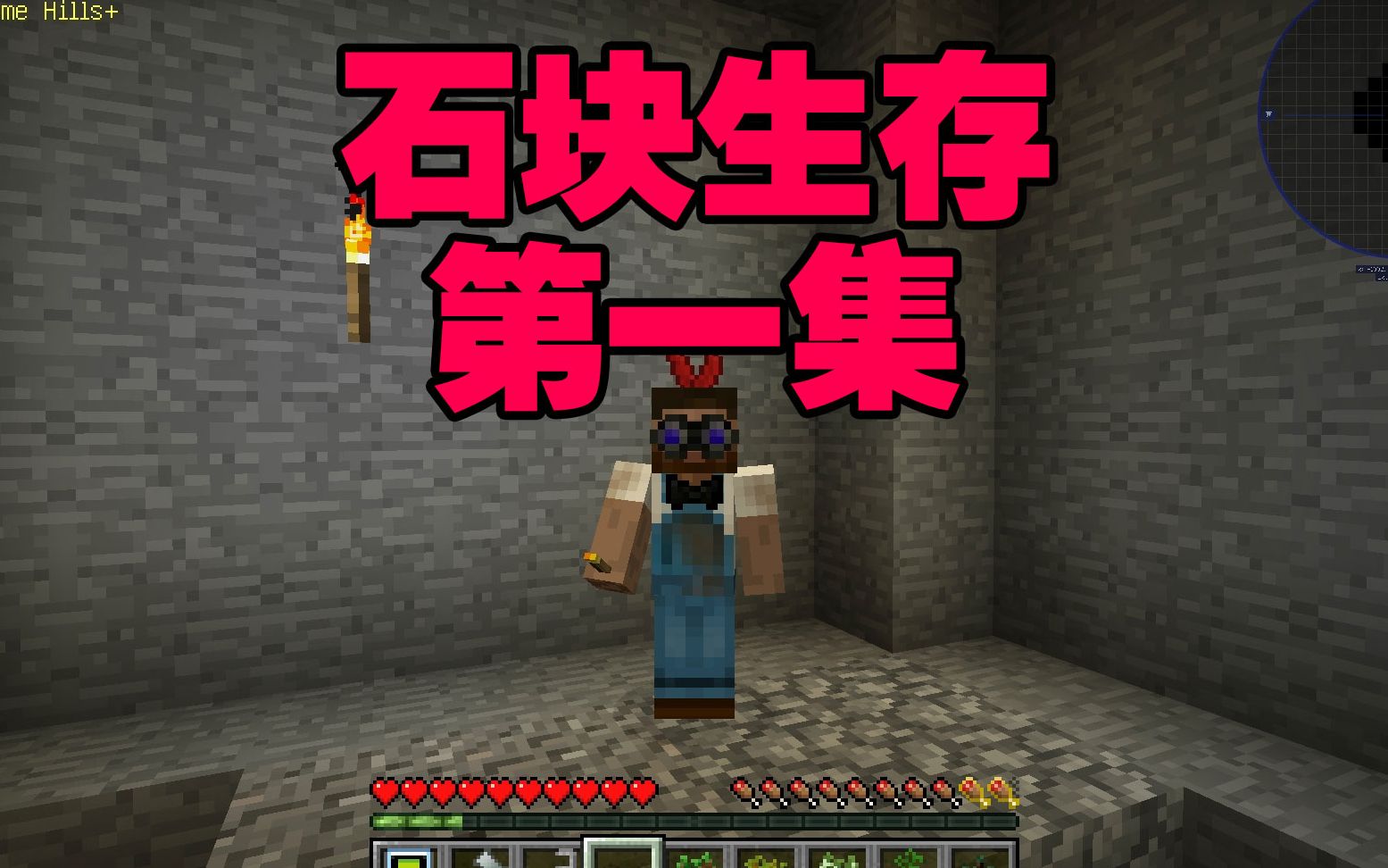 我的世界Red主题生存《石块生存》EP1大力史蒂夫