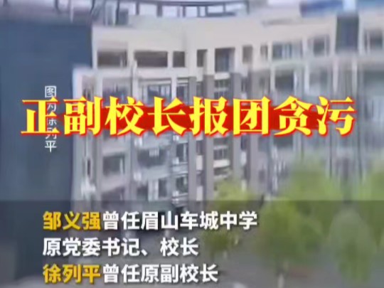 四川眉山车城中学正副校长组团贪贿350万,校长个人违纪违法金额680...