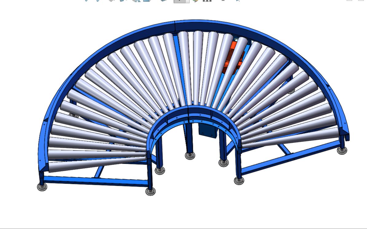 转弯输送机设计,转弯滚筒为什么是锥型的?转弯半径如何计算