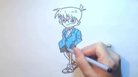 儿童绘画如何画名侦探柯南-轻松一步一步-为Baby们着色页