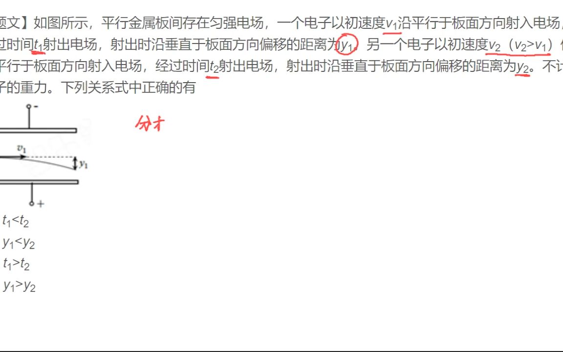 题目分享--多选--电场--偏转问题