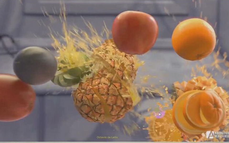 【C4D+realflow教程】水果切片果汁喷溅流体特效案例解析